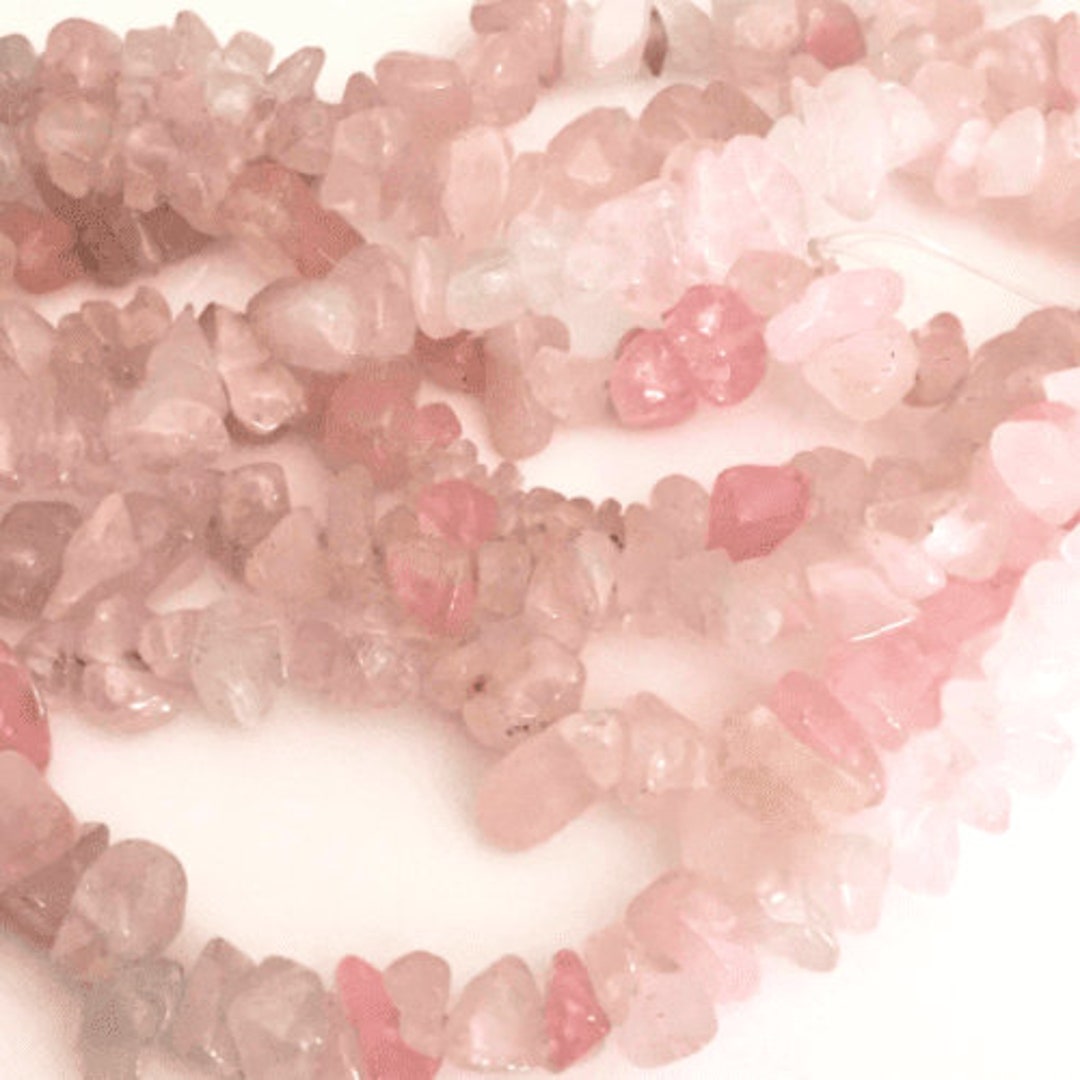 34'' Natural Rose Quartz Chip Beads,6-9mm Semi Precious Rose Quartz ...