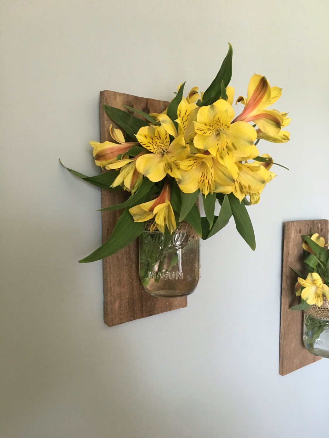 Rustic Mason Jar Wall Vases - Etsy