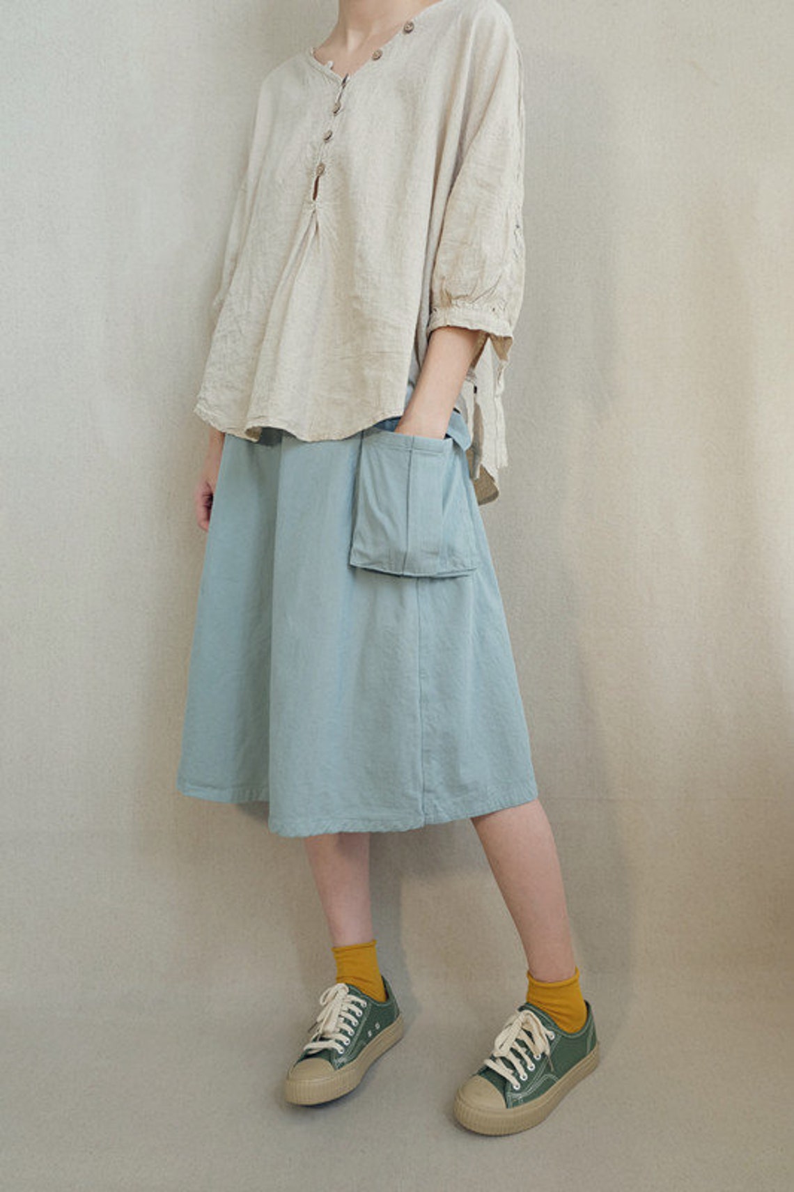 Women Simple Linen Summer Clothing Button Blouse Comfortable - Etsy