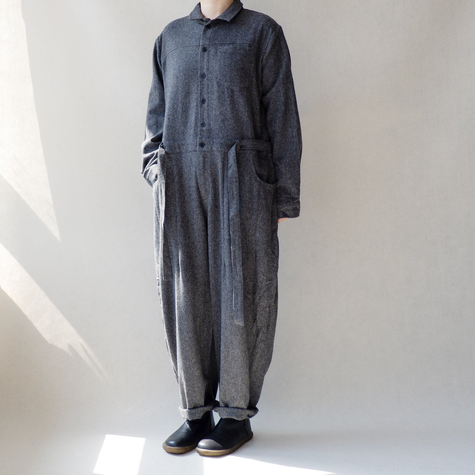 Wool Wide Leg Wrap Jumpsuits Winter, Vintage Wool Romper, Loose Fit ...