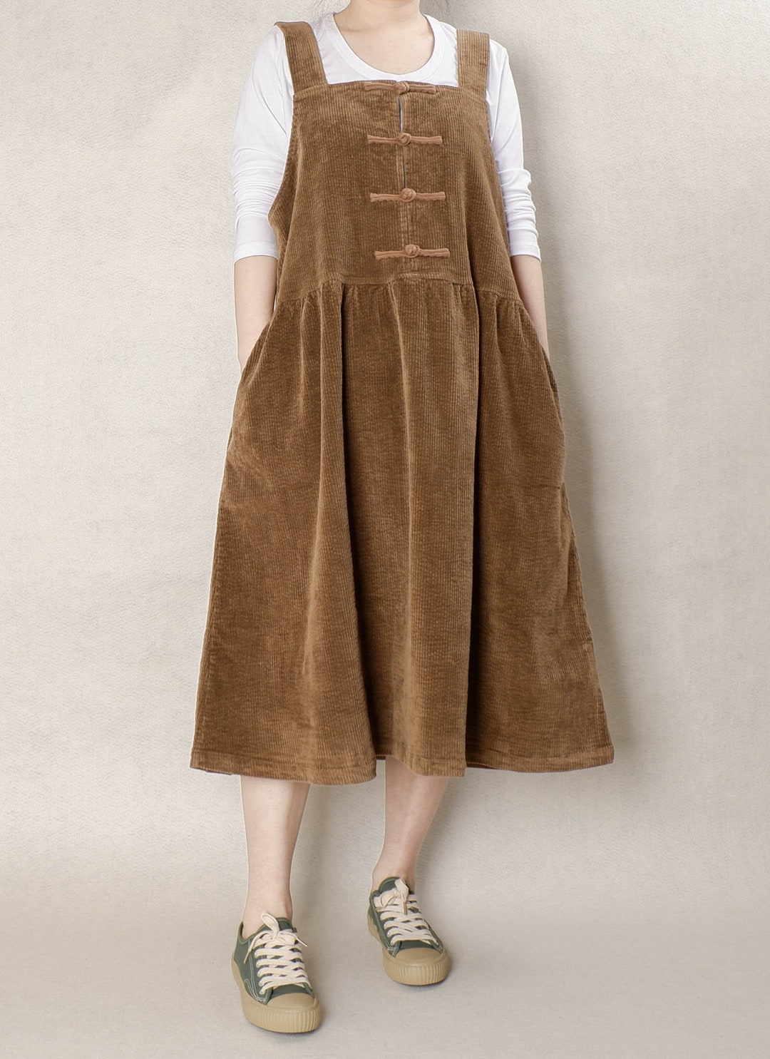Women Winter Corduroy Pinafore Dress Roomy Cotton Dress - Etsy