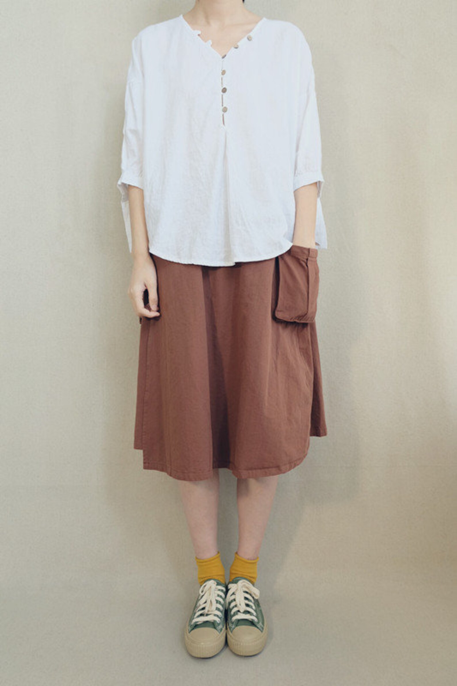 Women Simple Linen Summer Clothing Button Blouse Comfortable - Etsy