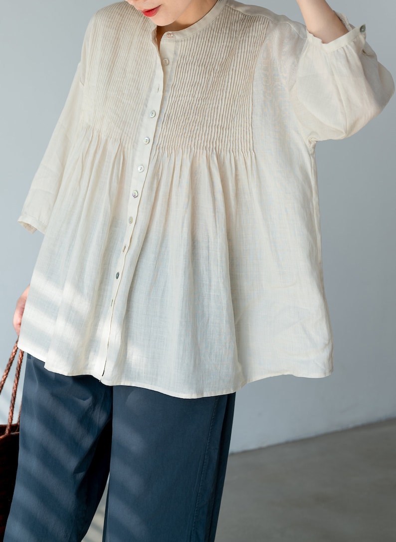 Vintage Ramie Linen Shirt: Loose Sun Protection Blouse - Etsy