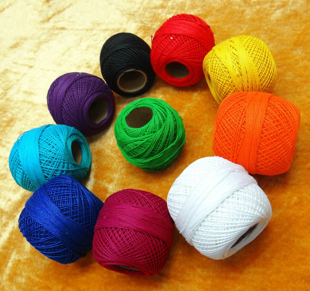 10 Balls X 20 Grams Tatting Thread Mercer Cotton Crochet Thread Knit ...
