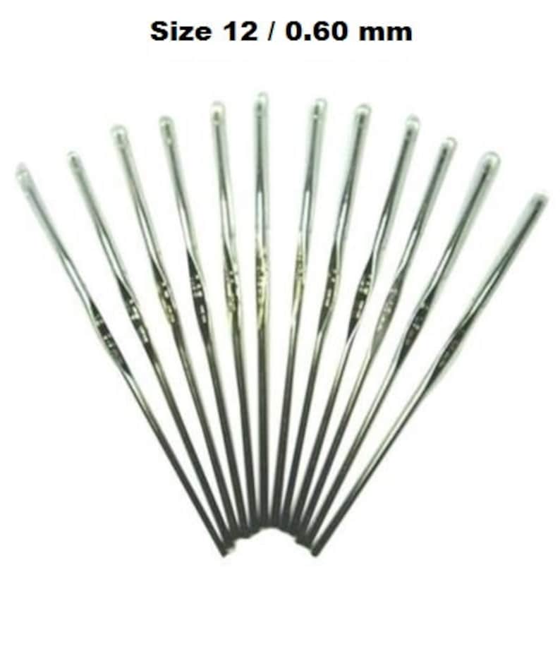 12 TULIP Golden Point Steel Crochet Hooks for Fine Lace Size 12/0.6mm ...