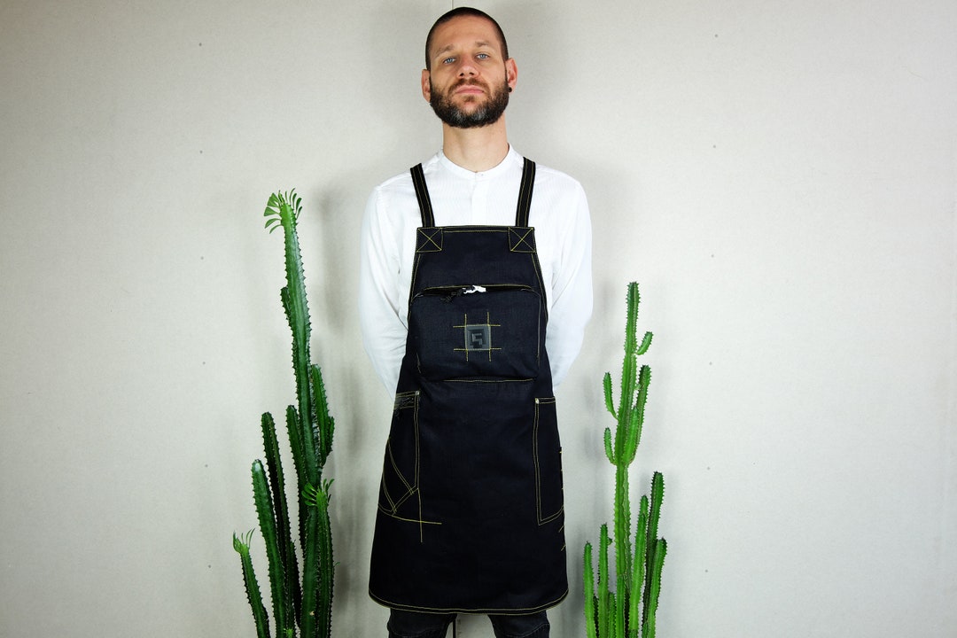 Stylish Black Apron, Premium Designer Denim Apron for Executive Chefs ...