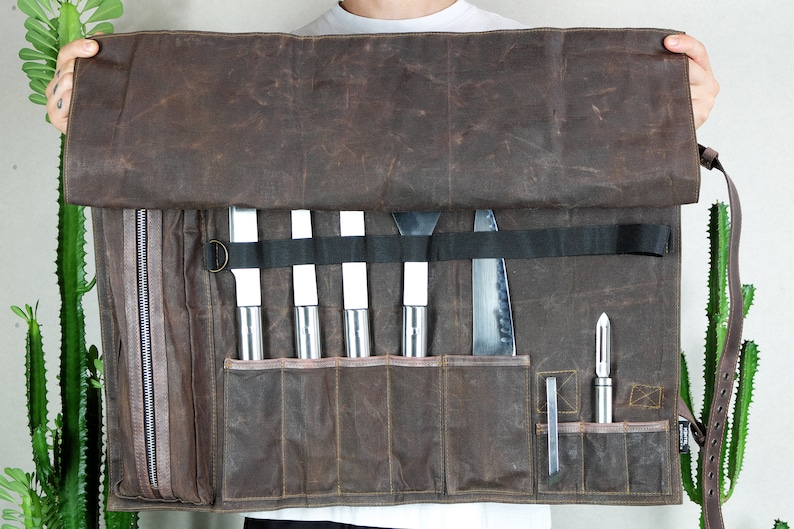 Personalized BBQ Tool Roll: Waxed Canvas Grill Bag, Outdoor Cooking ...