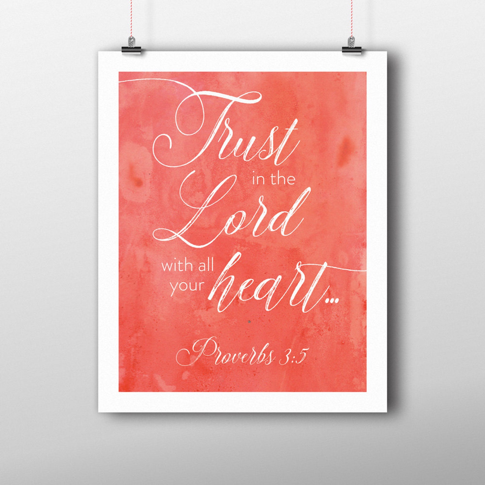 Proverbs 3:5 Scripture Wall Art Printable - Etsy