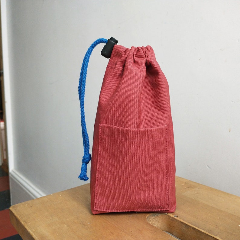 Little Tool Bag Pouch With Drawstring Top and Pocket, in Durable Cotton ...