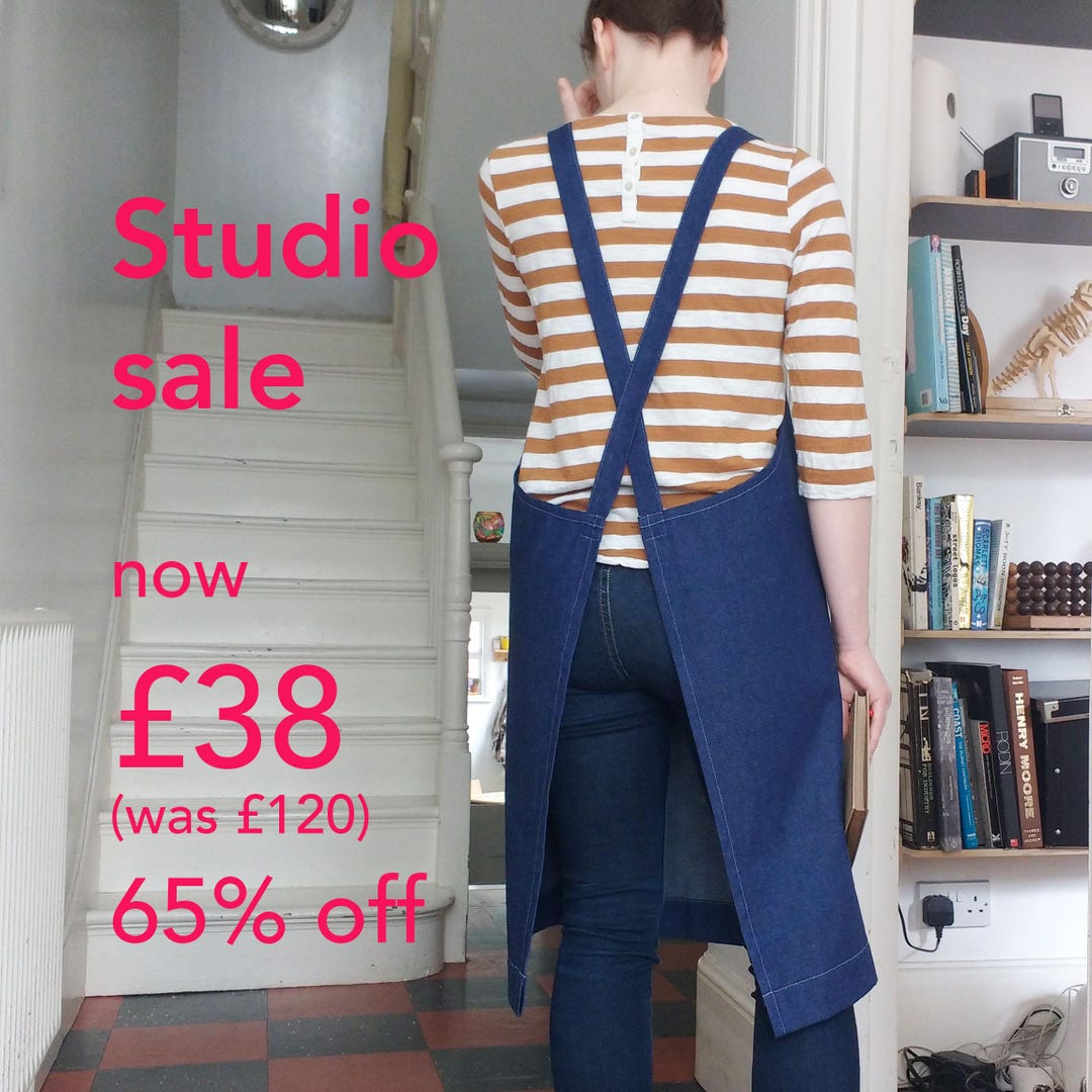 Denim Cross Back Aprons. Comfortable Pinafore Handmade for Artists ...