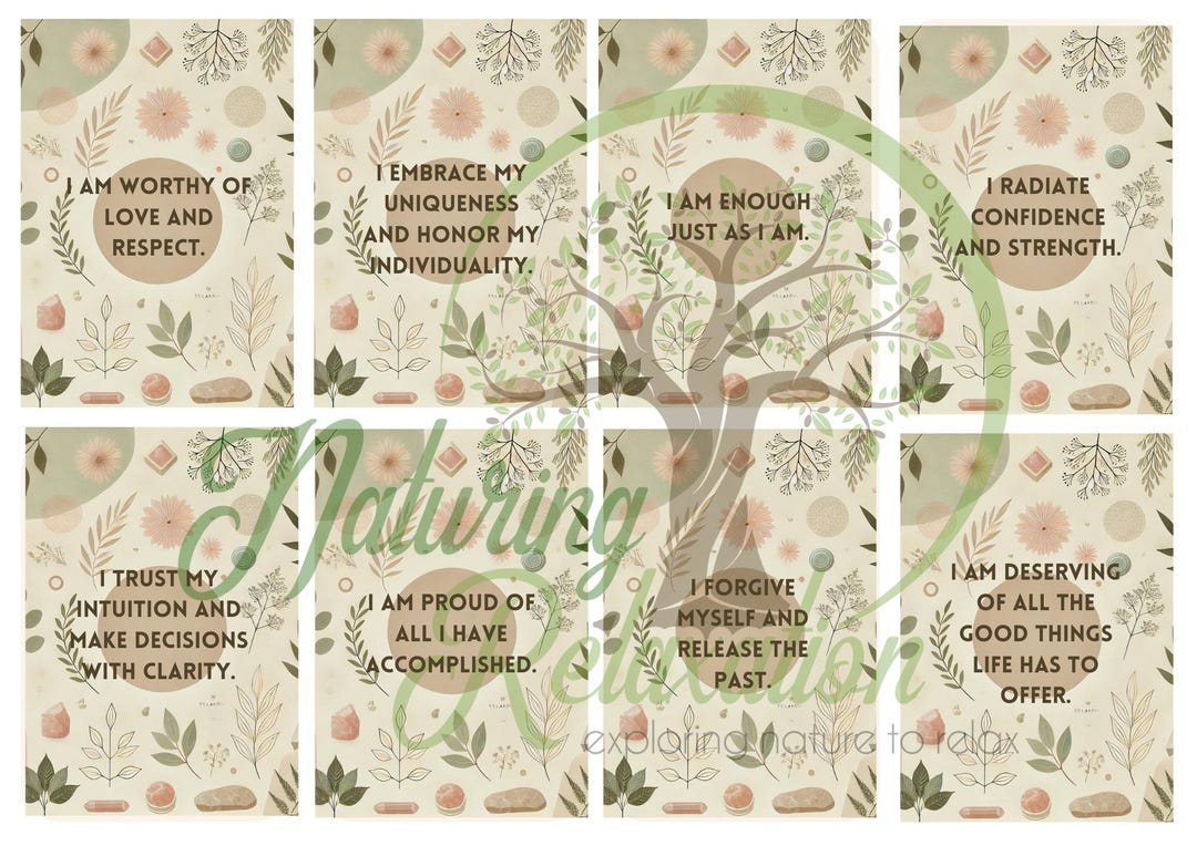 Nature Affirmation Cards – Printable Self-love & Confidence Deck ...