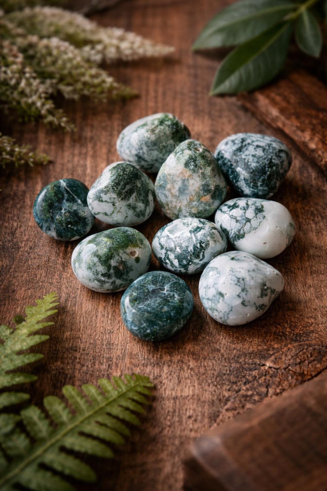 Tumbled Tree Agate Stone – Soft Green Woodland Decor Crystal - Etsy