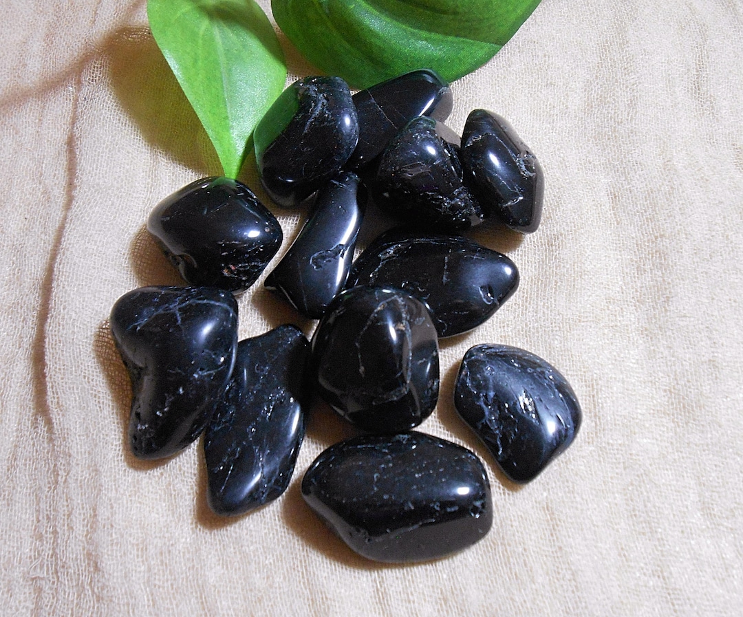 Black Tourmaline Tumbled Crystal: EMF Shield, Stress Reducer & Energy ...