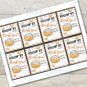 Teacher Appreciation Cinnamon Roll Tags | Just Rollin by | Cinnamon ...