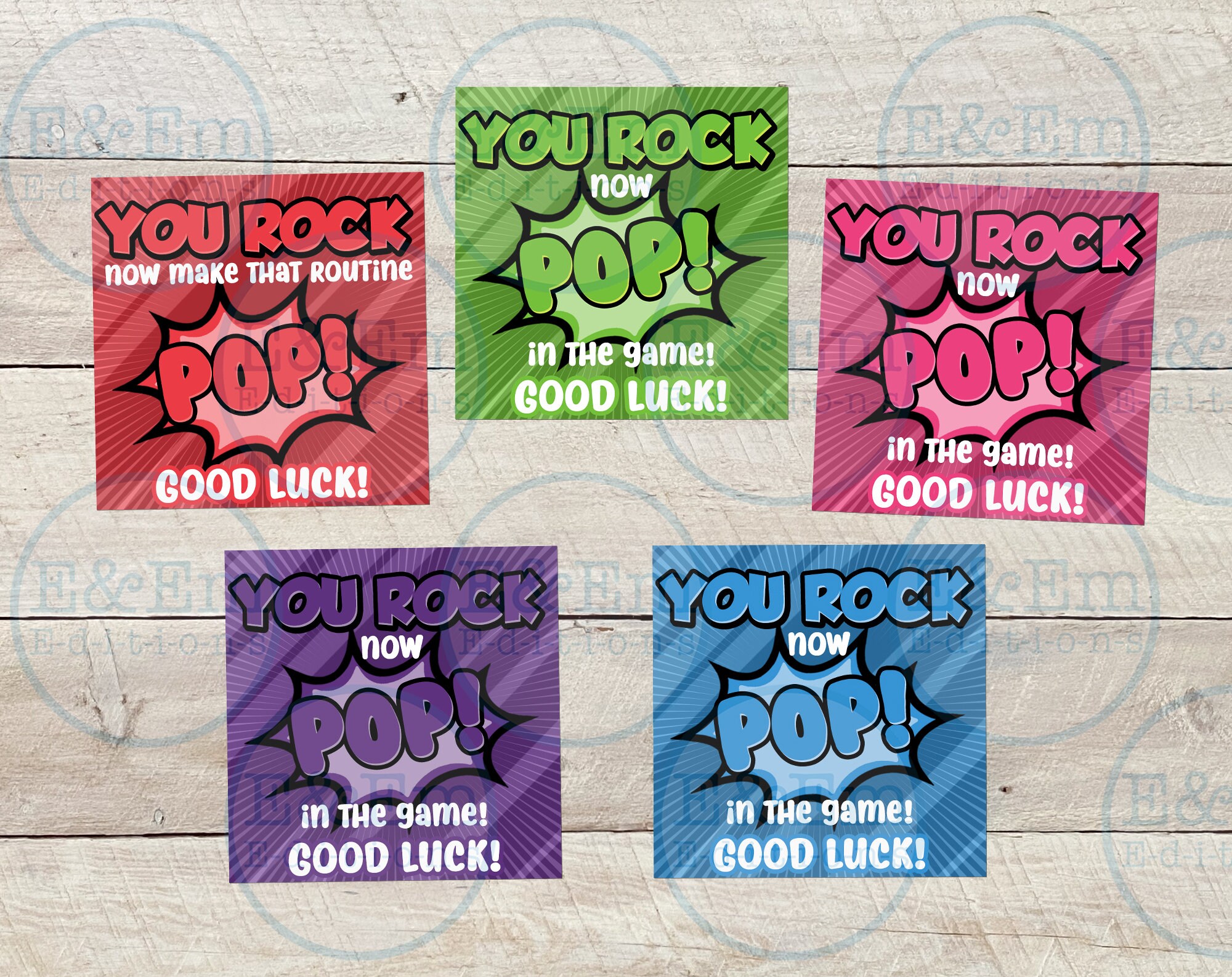 You Rock Now Pop in the Game Good Luck Tag | 5 Colors of Sports ...