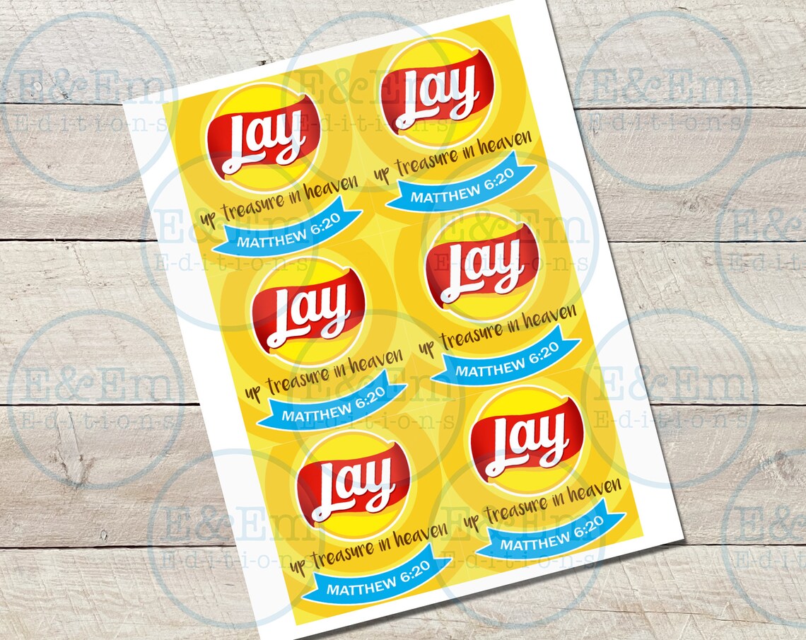 Lay up Treasure in Heaven Tags, Youth Group Treat Labels, VBS Candy ...