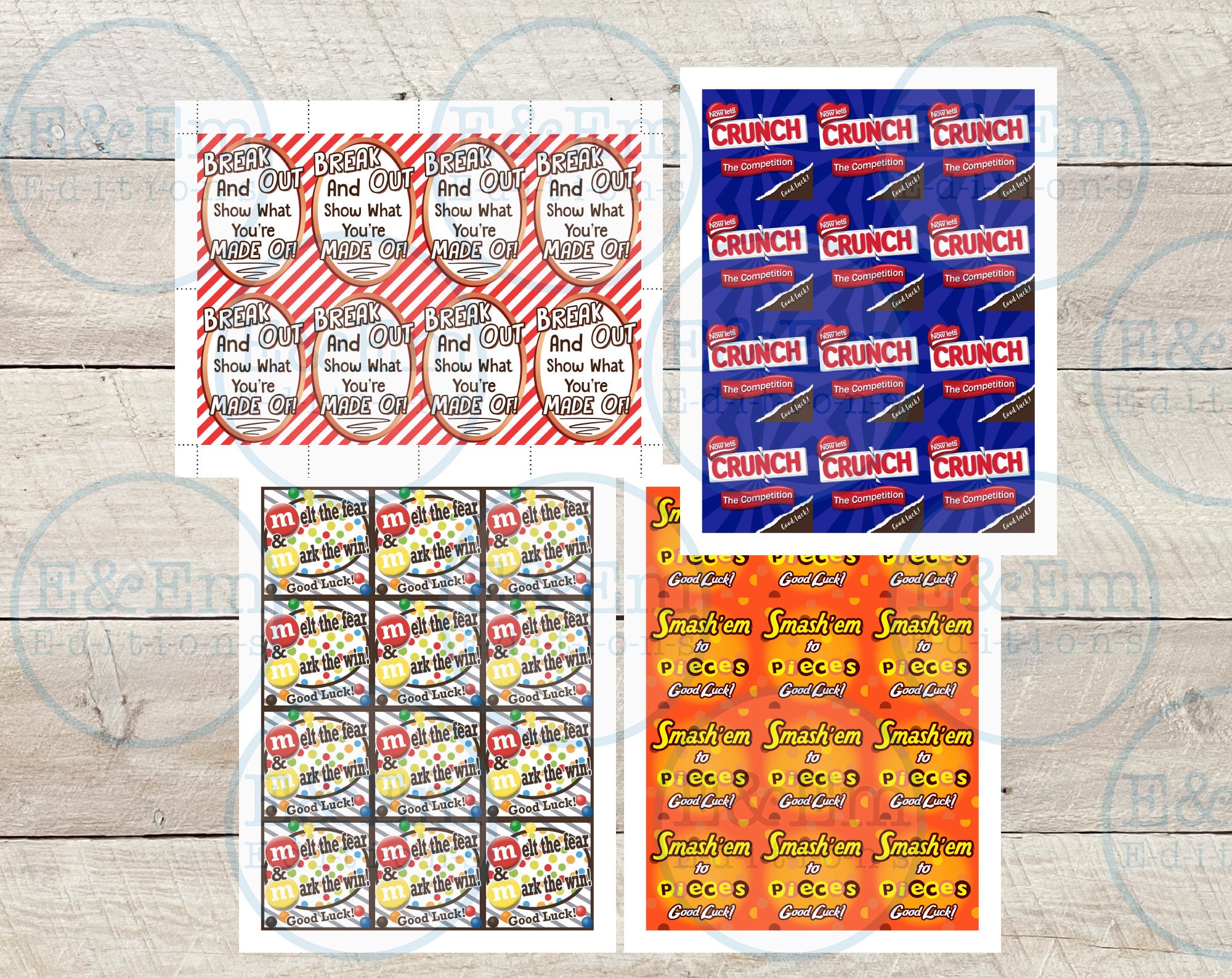 Sports Good Luck Tags Bundle, 4 Files Included of Competition Treat ...
