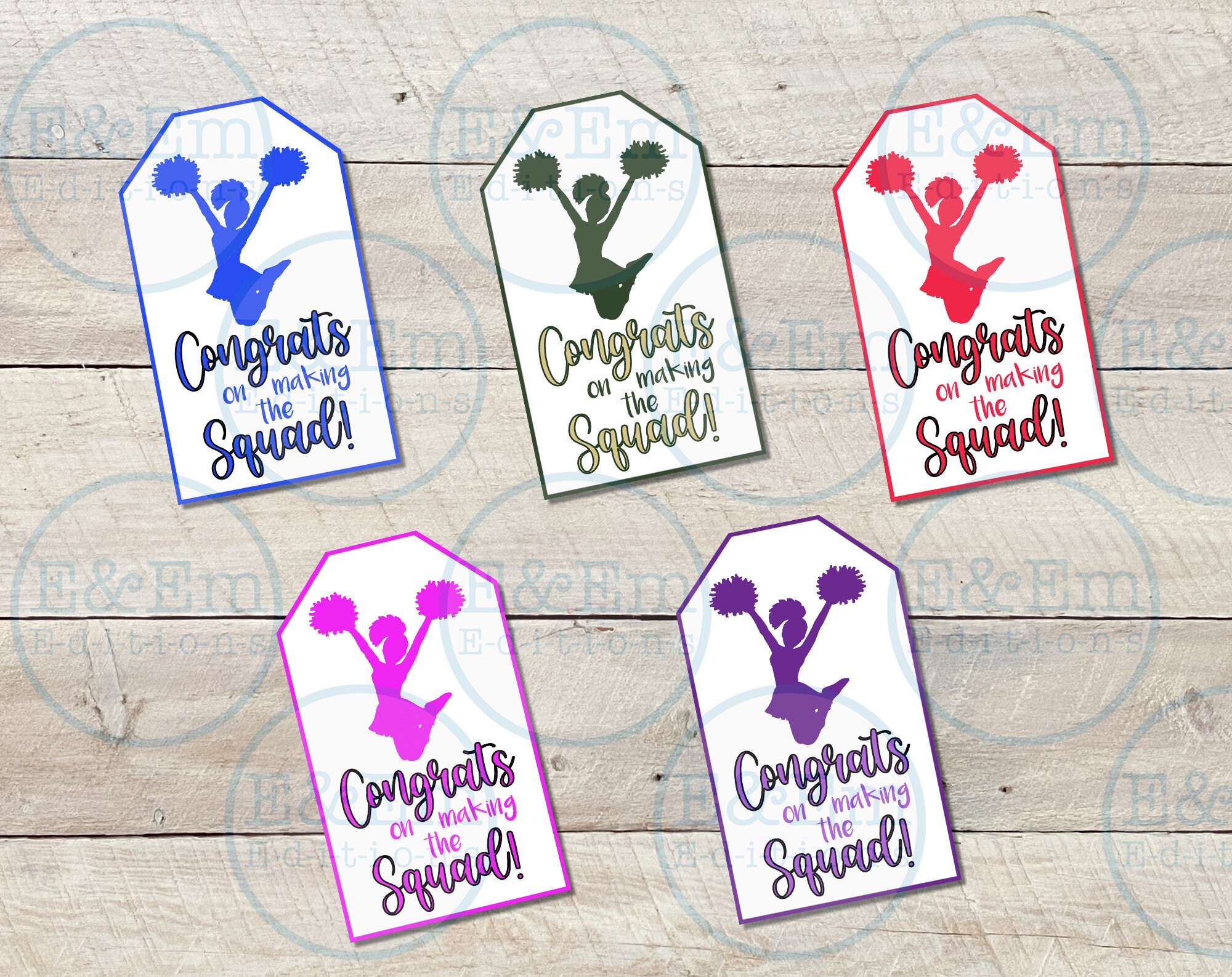 Cheer Congrats Tags Cheerleading Team Treat Labels Team - Etsy