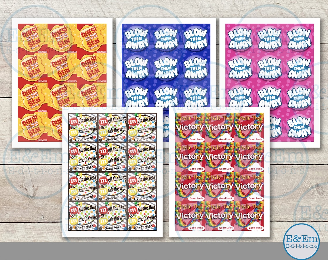 Sports Good Luck Tags Bundle, 5 Files Included of Competition Treat ...