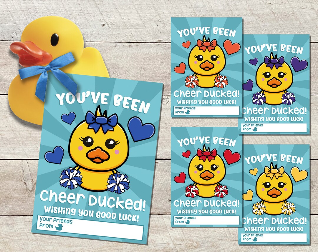 Cheer Duck Good Luck Tags, 5 Colors Included of Competition Game Labels ...