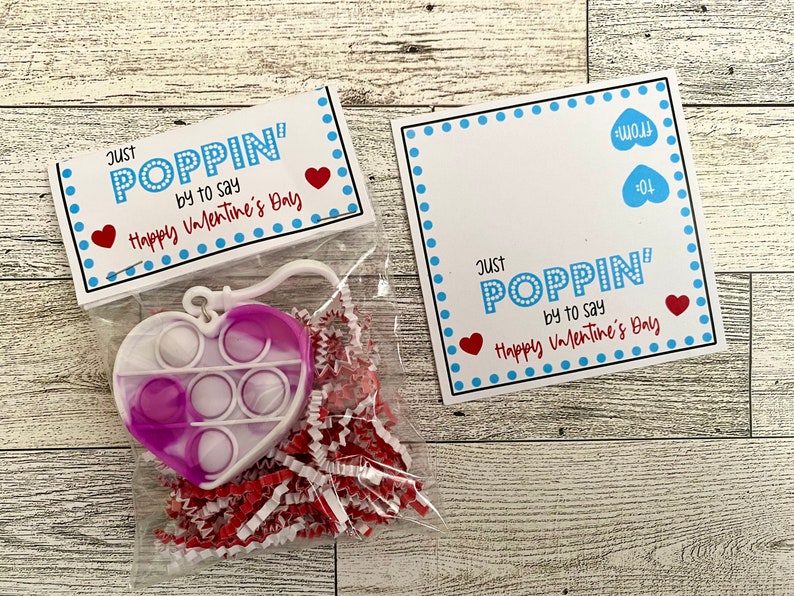Valentine's Day Pop It Treat Bag Topper School Just - Etsy