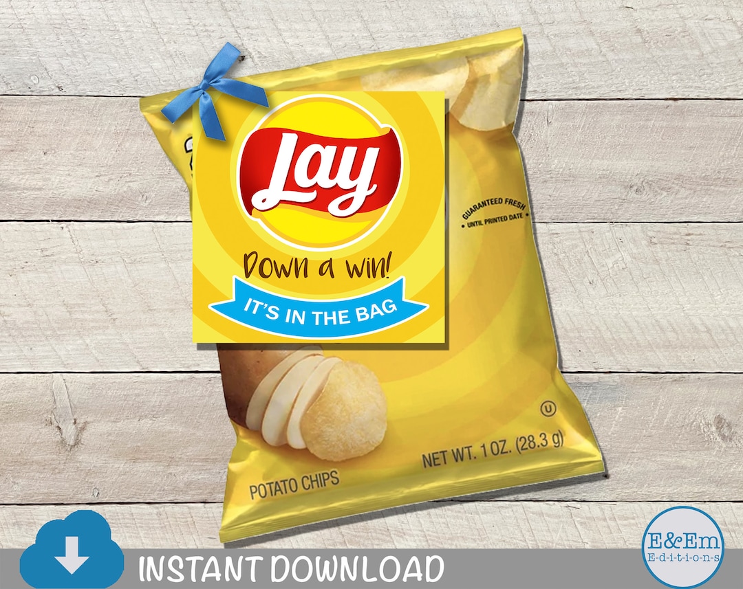 Lay Down a Win Good Luck Tags, Sports Competition Treat Labels, Team ...