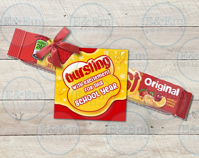 Bursting With Excitement Bag Topper, DIGITAL EDITABLE DOWNLOAD, Back to ...