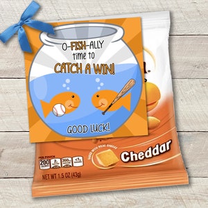 Baseball Good Luck Tags O-fish-ally Catch A Win Baseball Game ...