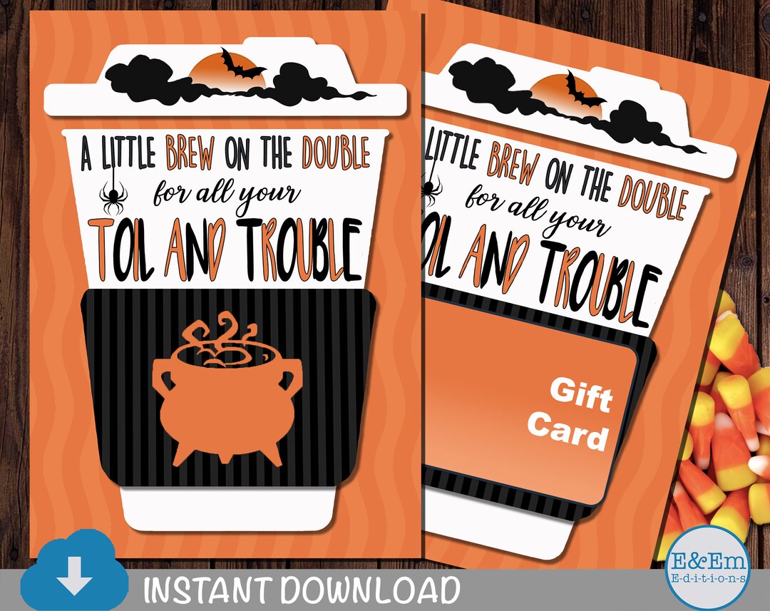 Halloween Teacher Appreciation Coffee, Coffee Gift Card Holders ...