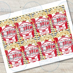 Baseball Our Team is Poppin' Good Luck Tags | Competition Gift Popping ...