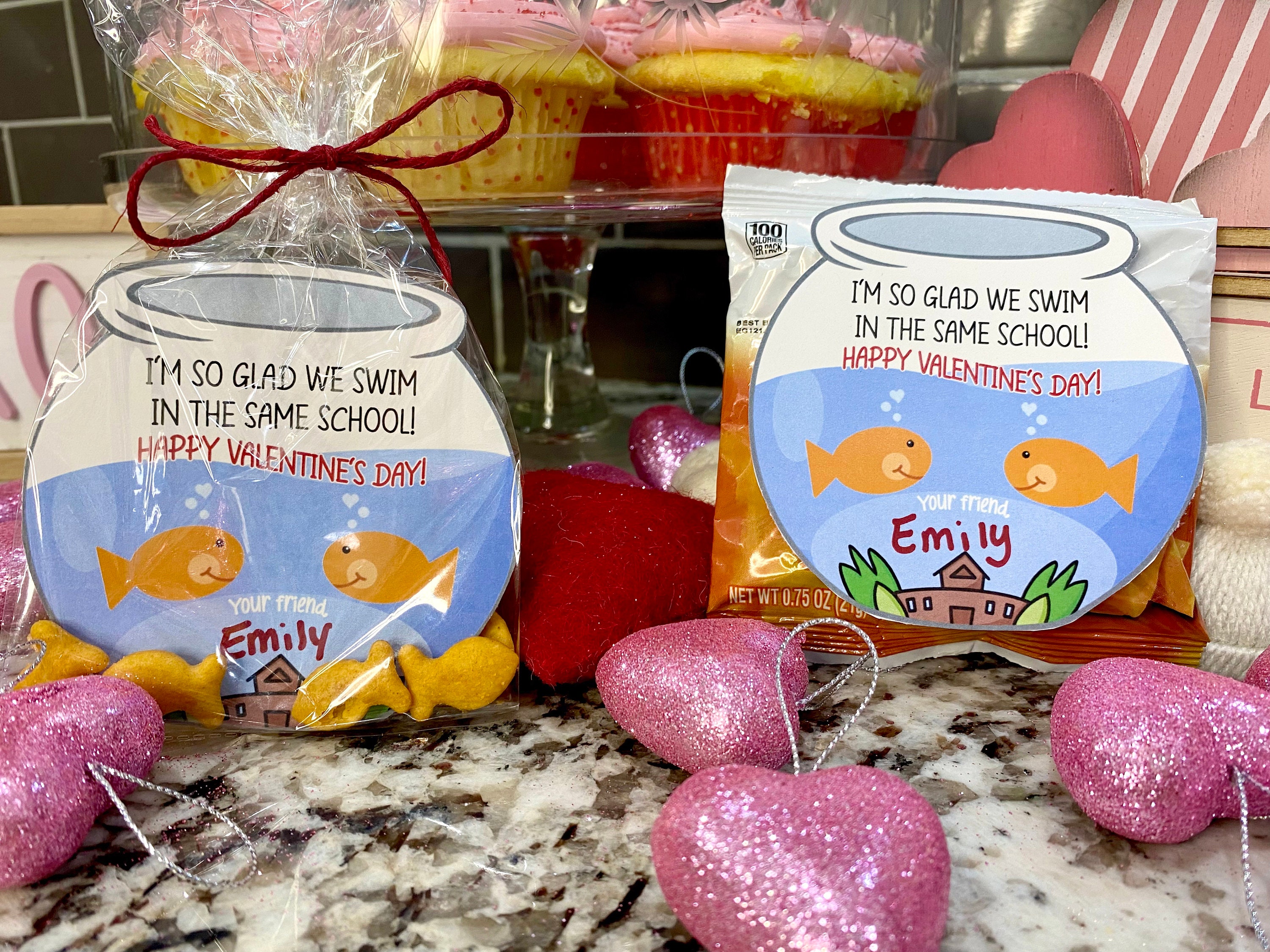 Valentine's Day Fish Cracker Tags, so Glad We Swim in the Same School ...