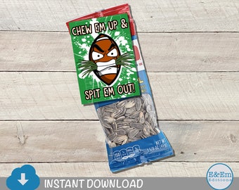 Chew 'em up and Spit Them Out Football Printable - Etsy