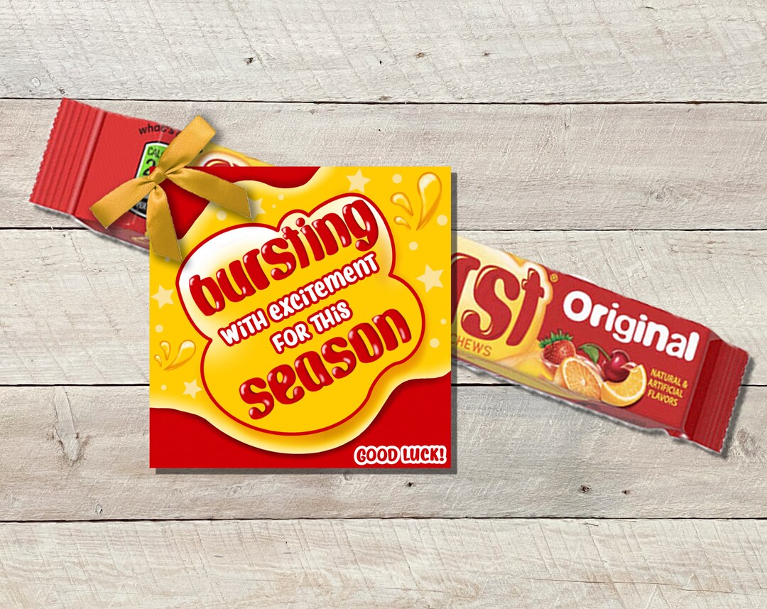 Bursting With Excitement Good Luck Tags, Sports Competition Treat ...
