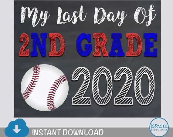 Last Day of Second Grade Sign Last Day of 2nd Grade Sign | Etsy