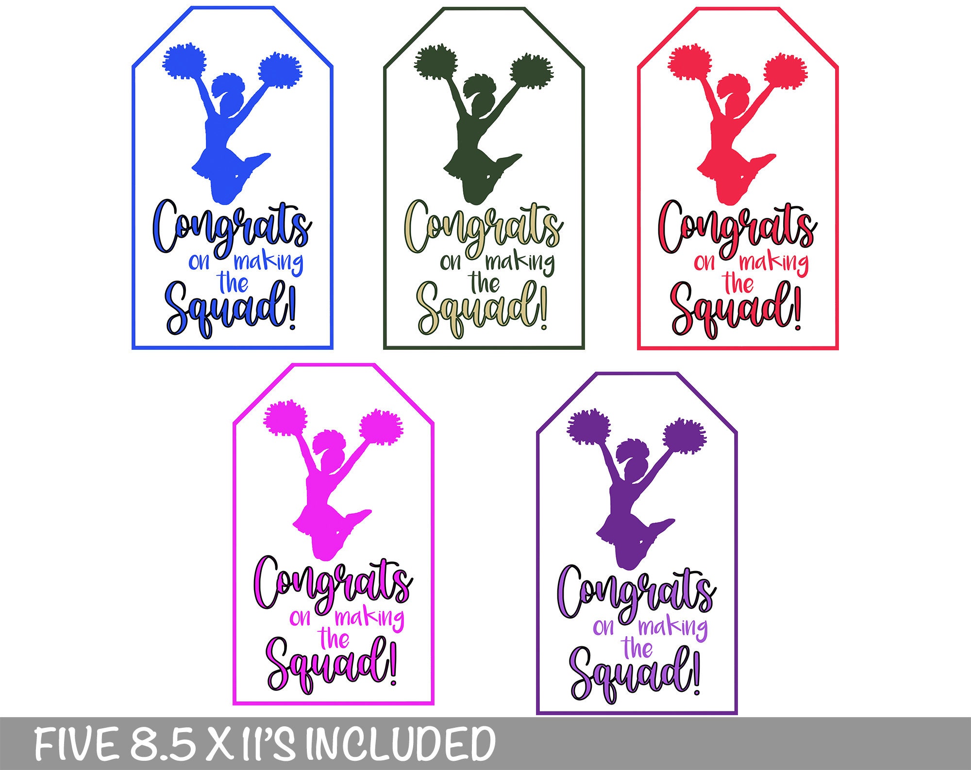 Cheer Congrats Tags Cheerleading Team Treat Labels Team | Etsy