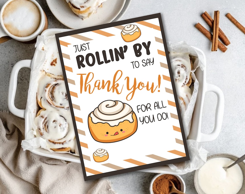 Teacher Appreciation Cinnamon Roll Tags | Just Rollin by | Cinnamon ...