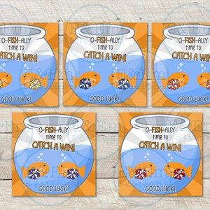 Cheerleading Good Luck Tags | O-fish-ally Catch A Win | 5 Colors of ...