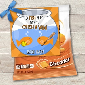 Softball Good Luck Tags | O-fish-ally Catch A Win | Softball Game ...