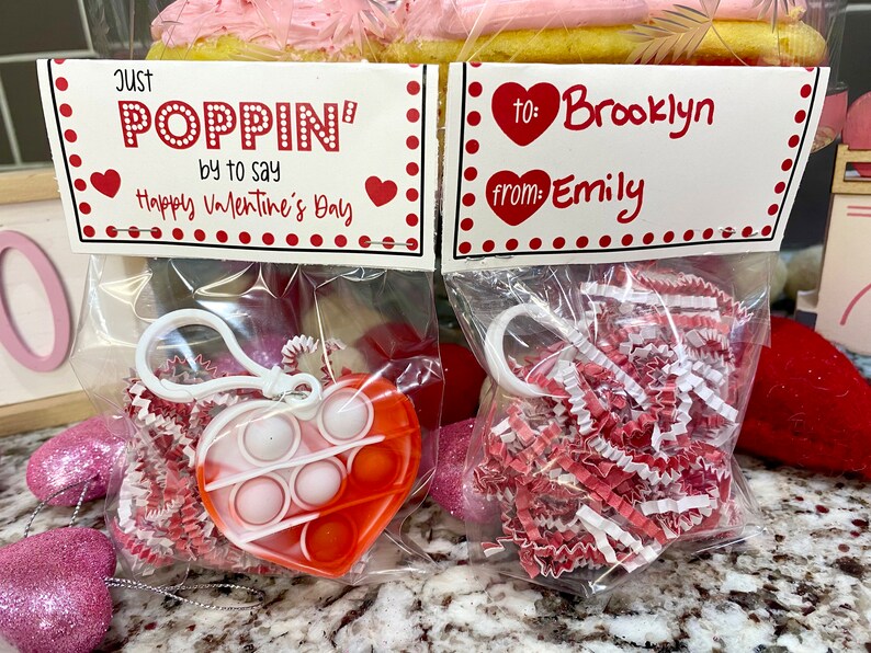 Valentine's Day Pop It Treat Bag Topper School Just - Etsy