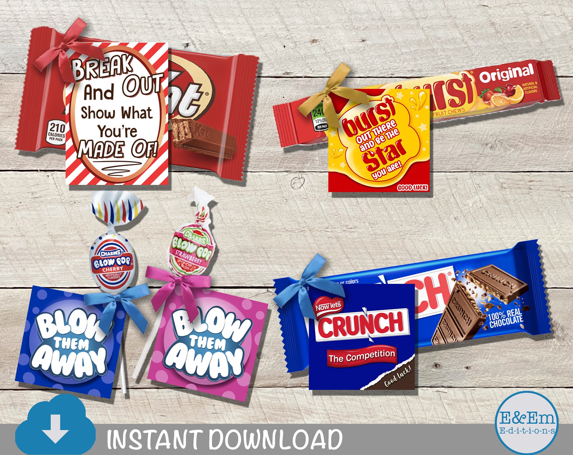 Sports Good Luck Tags Bundle, 5 Files Included of Competition Treat ...