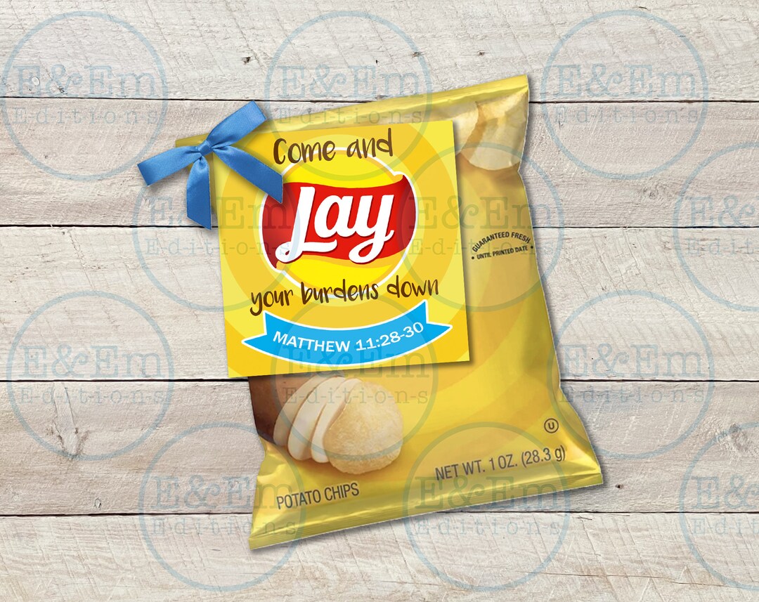 Come and Lay Your Burdens Down Tags, Youth Group Treat Labels, VBS ...
