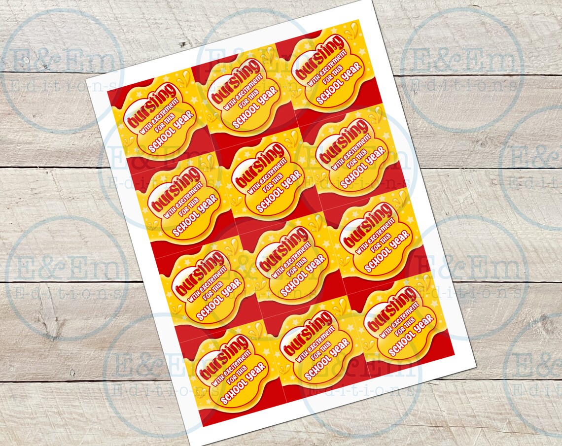 Bursting With Excitement This School Year Tags | Back to School Treat ...