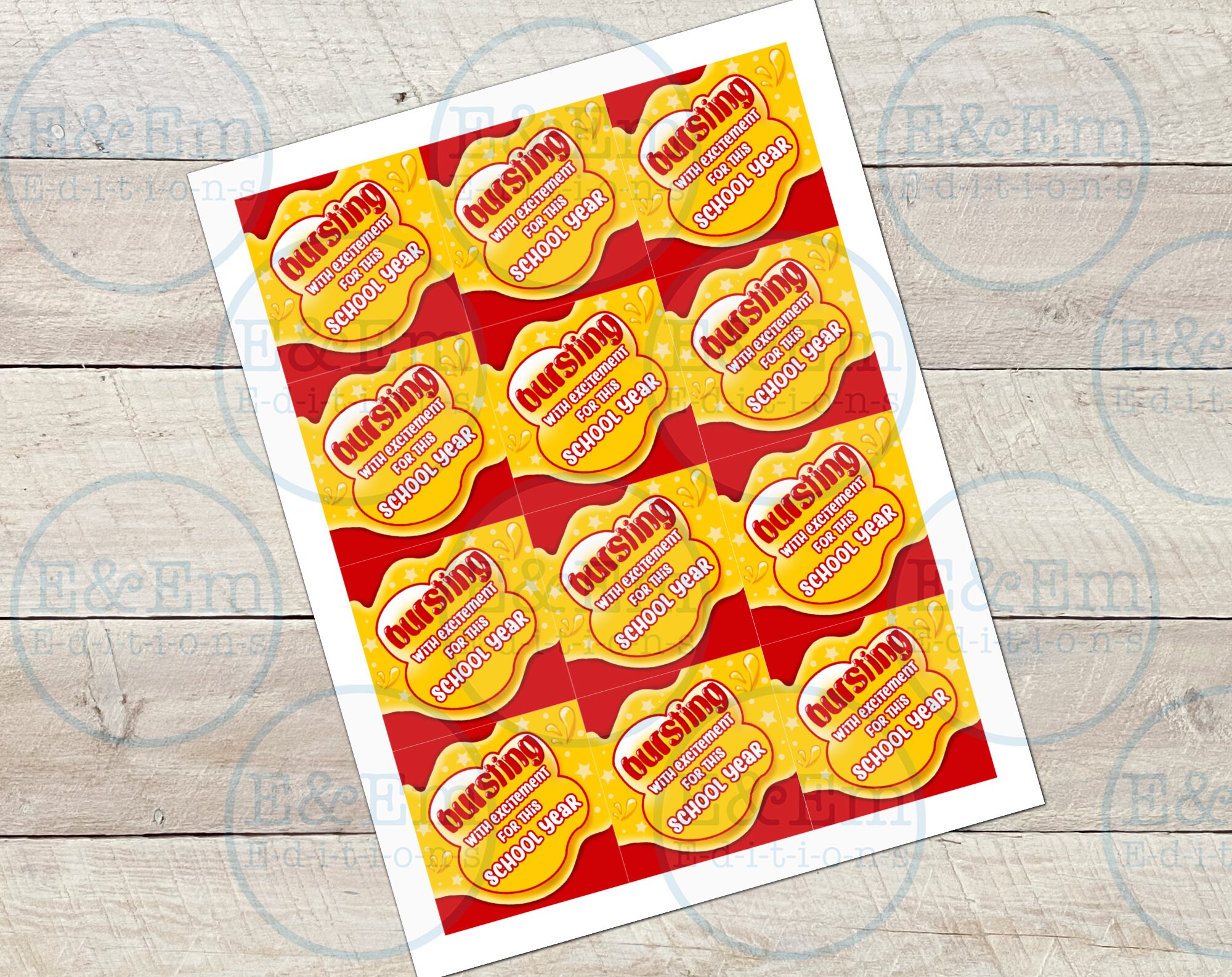 Bursting With Excitement This School Year Tags | Back to School Treat ...