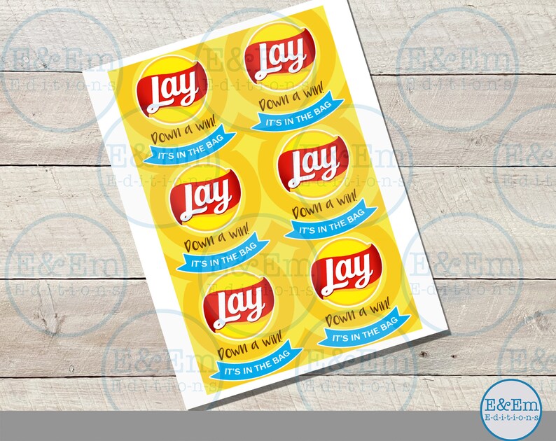 Lay Down a Win Good Luck Tags, Sports Competition Treat Labels, Team ...