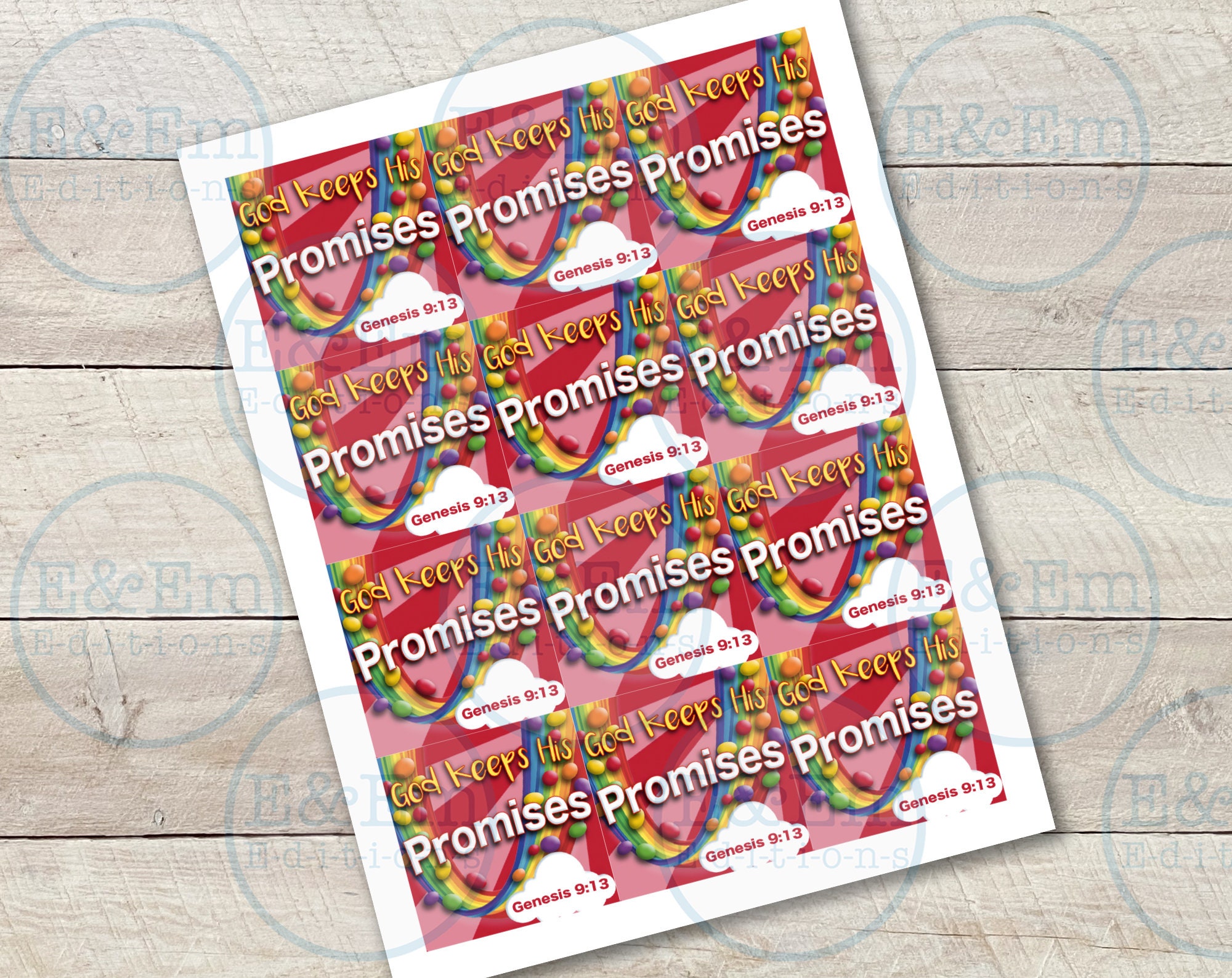 God Keeps His Promises Tags, Youth Group Treat Labels, VBS Candy Reward ...