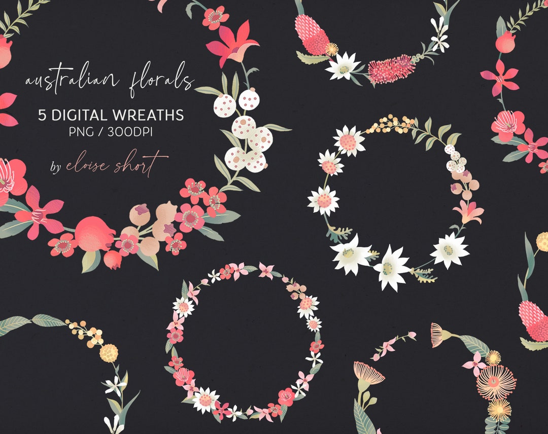 Australian, Native, Floral, Digital, Wreaths, Printable, Flowers ...