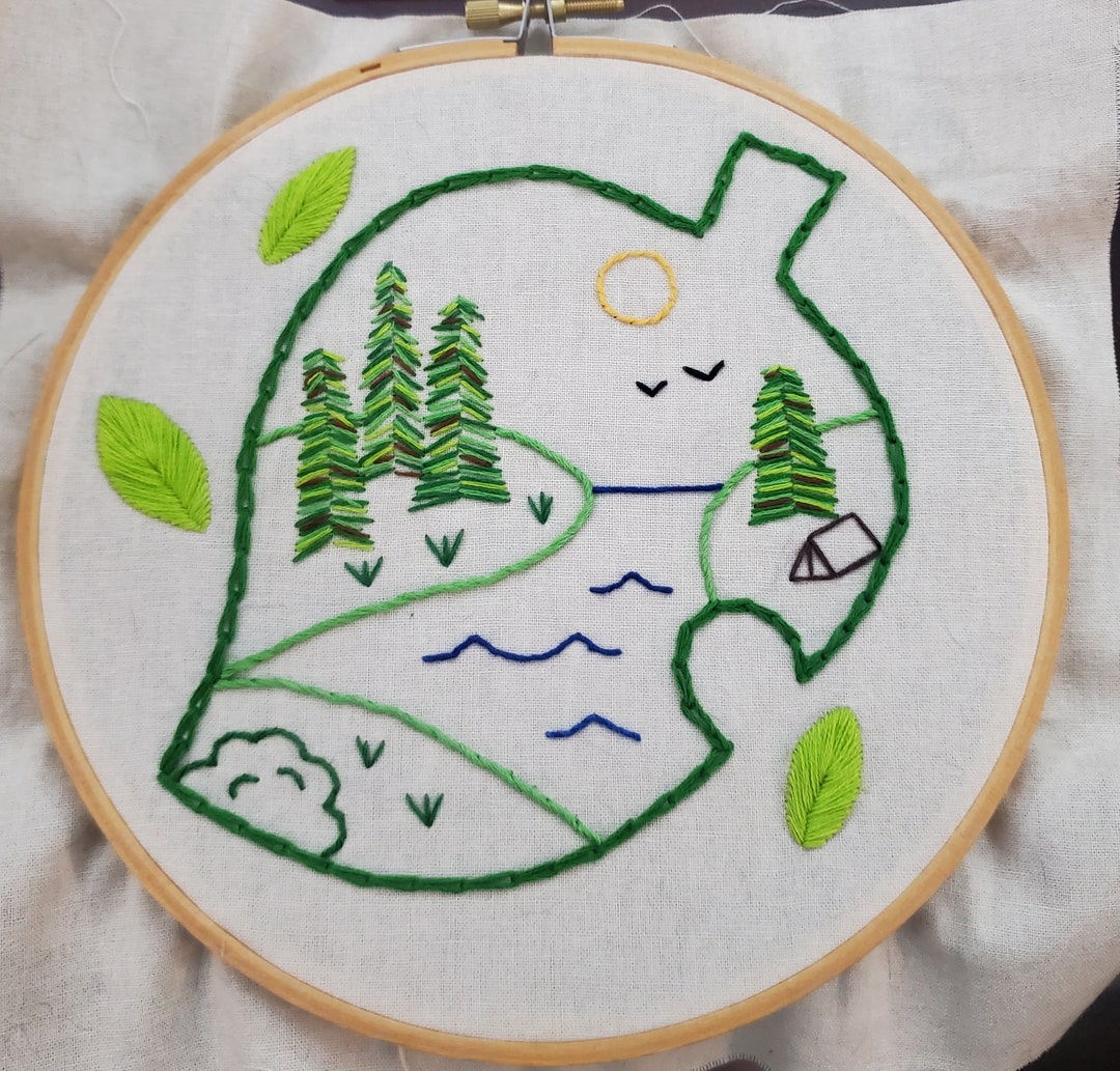Animal Crossing Inspired Embroidery - Etsy