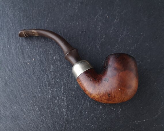 Vintage French Briar wood bent pipe, tobacco pipe, estate smoking pipe ...