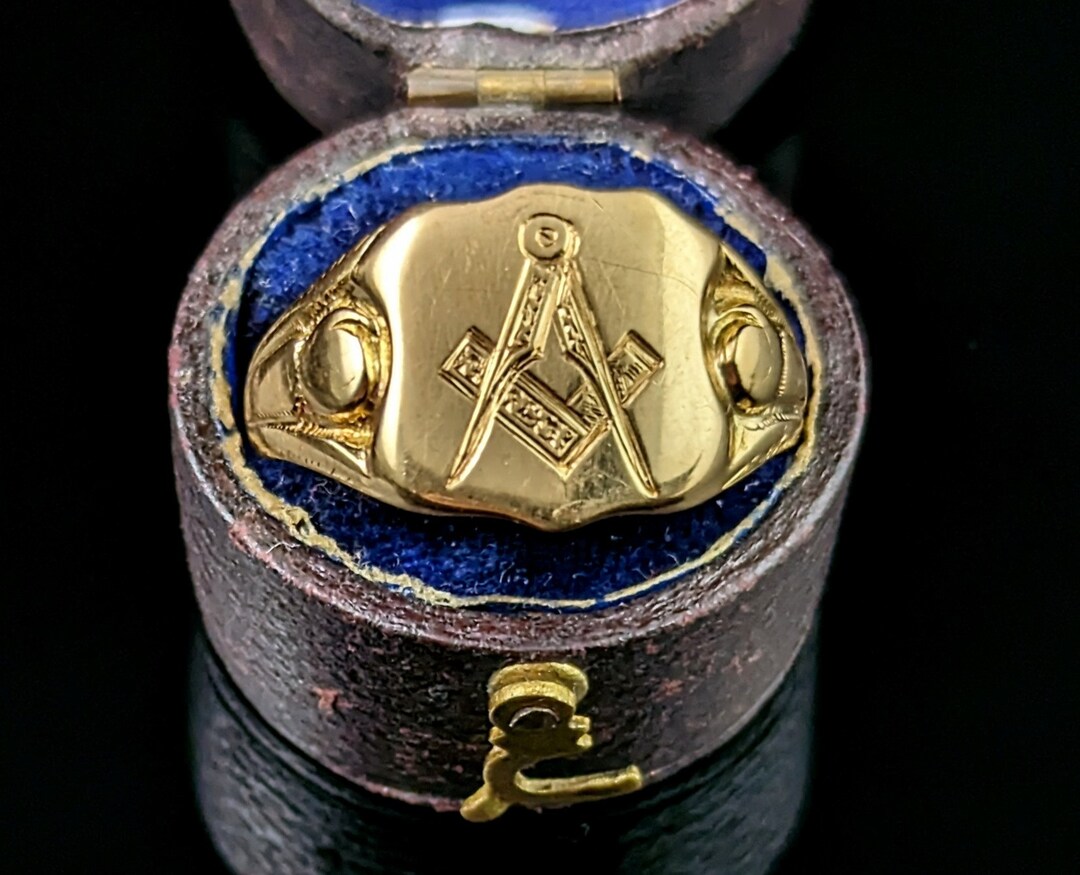Antique 18ct Gold Signet Ring, Masonic - Etsy