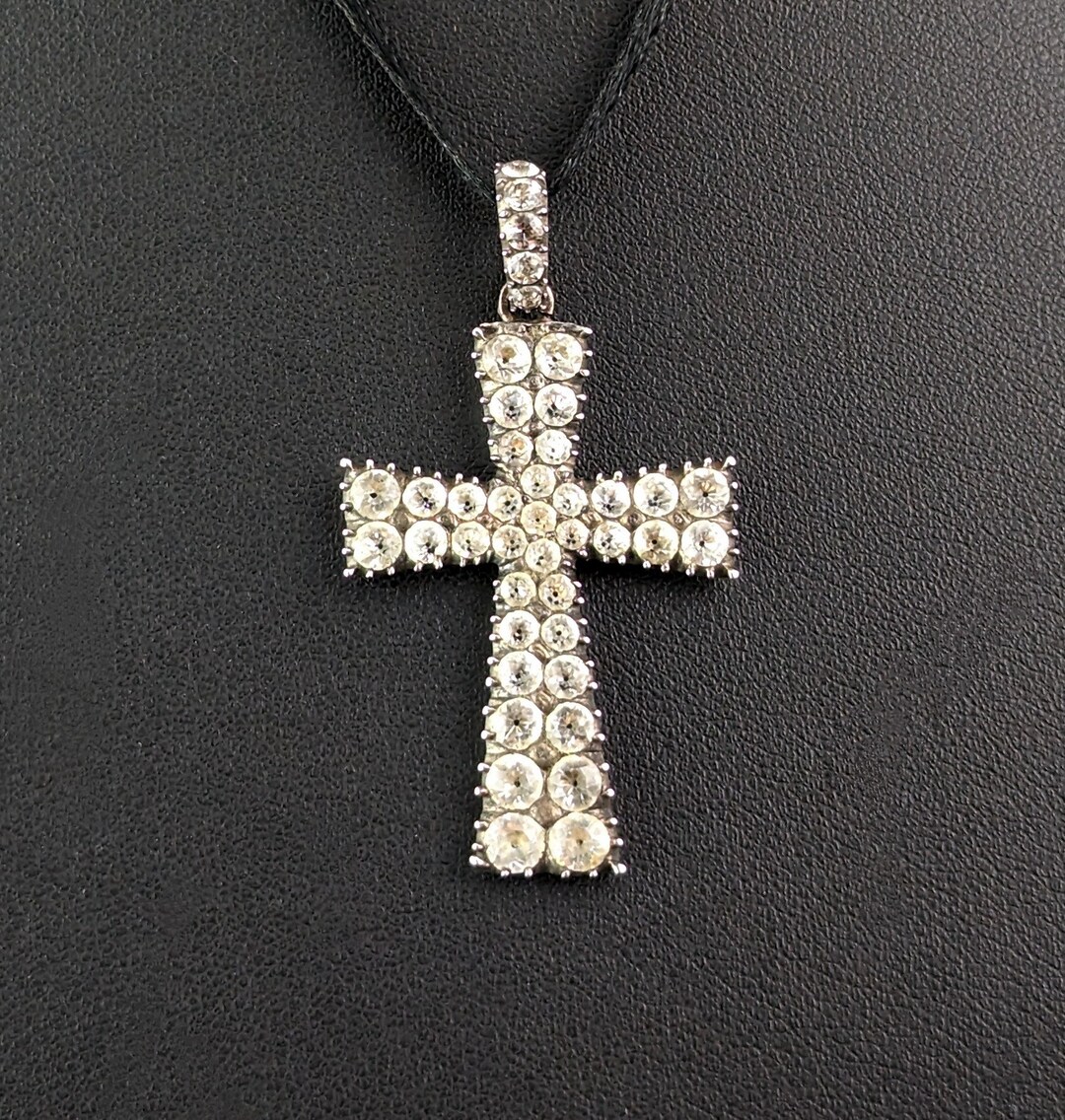 Antique Georgian Paste Cross Pendant, Sterling Silver - Etsy